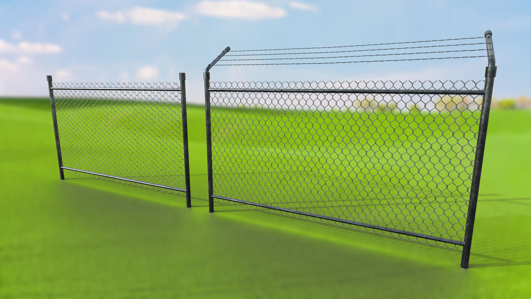 ArtStation - Netting Mesh Fence Kit Low Poly Low-poly 3D model | Resources