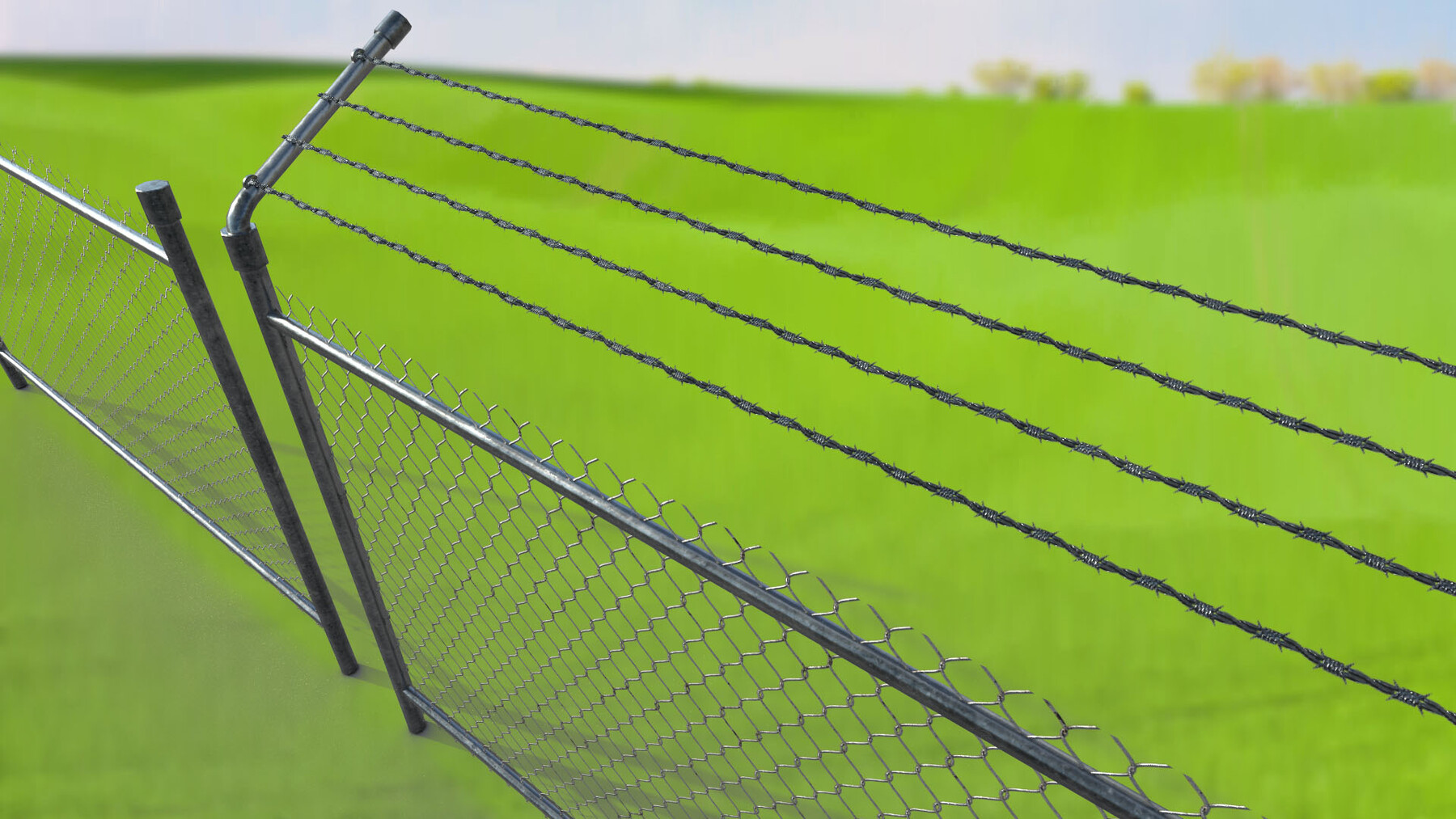ArtStation - Netting Mesh Fence Kit Low Poly Low-poly 3D model | Resources
