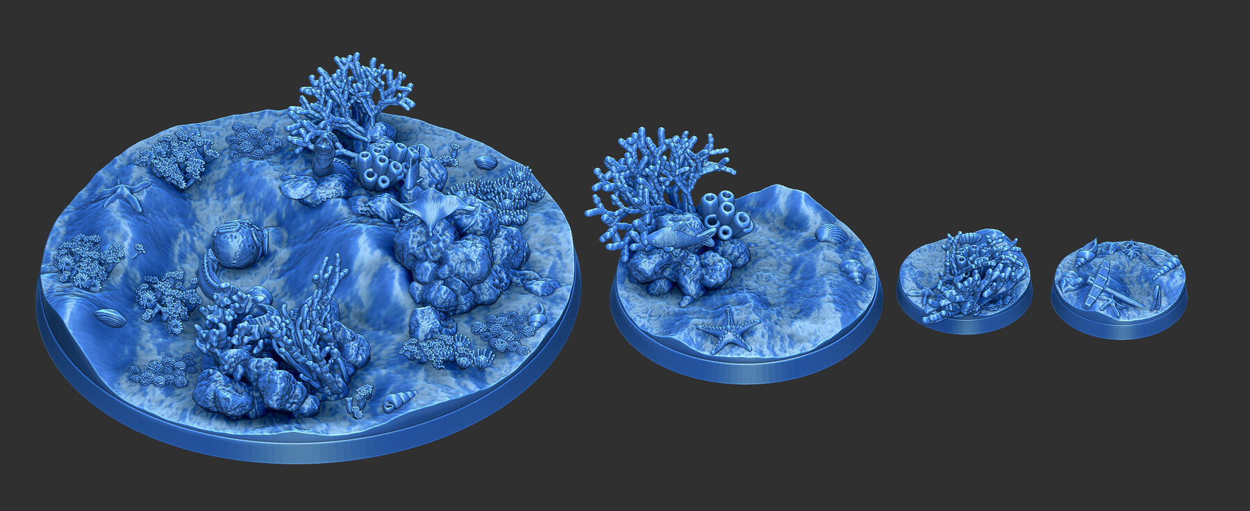 ArtStation - FREE PACK - 4 SEABED MINIATURE BASES 25, 50, 100 mm 3D ...