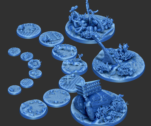 ArtStation - PACK 1 - 16 MINIATURE BASES 25mm, 50mm and 100mm 3D Print ...