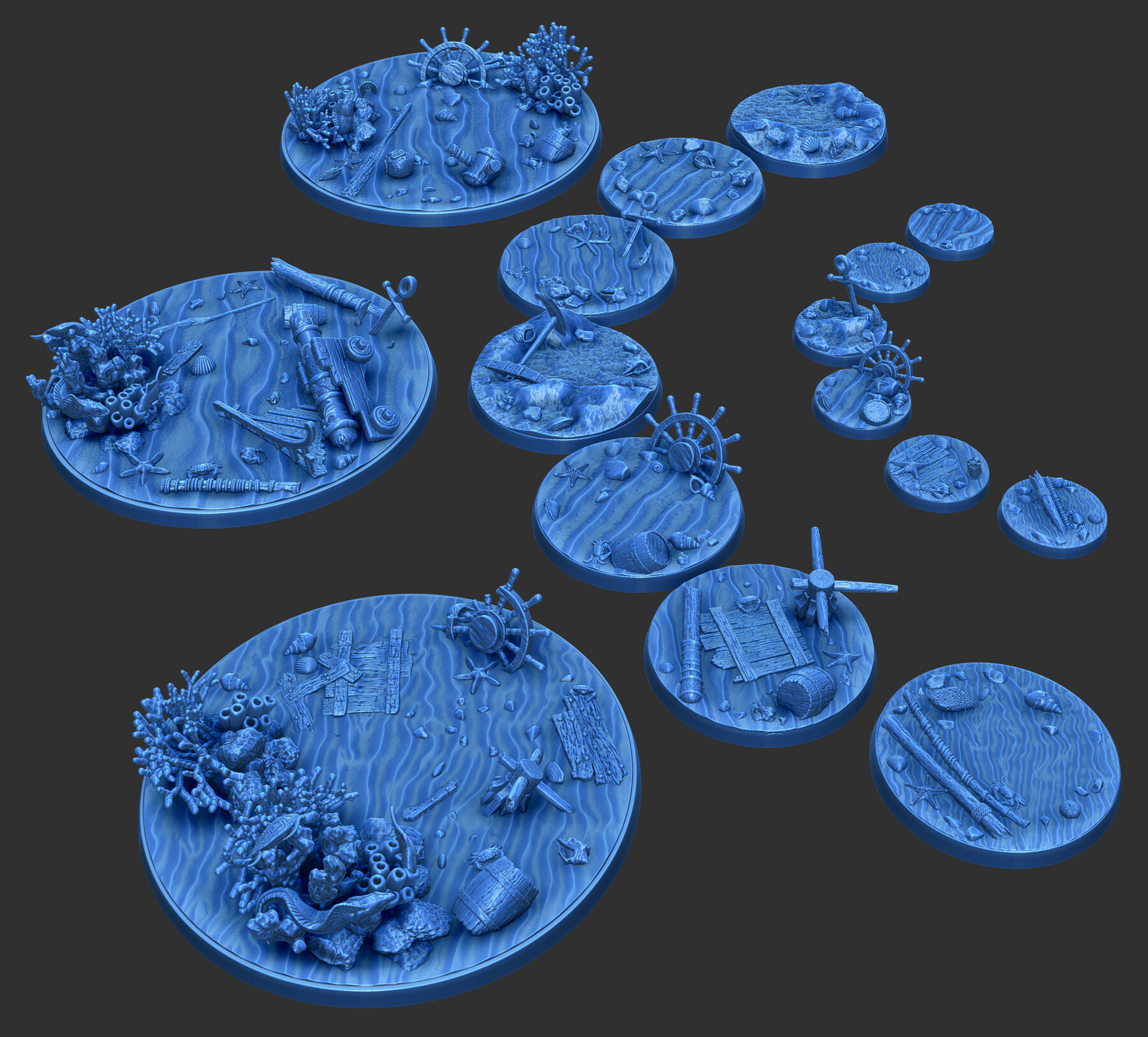 ArtStation - PACK 2 - 16 MINIATURE BASES 25mm, 50mm and 100mm 3D Print ...