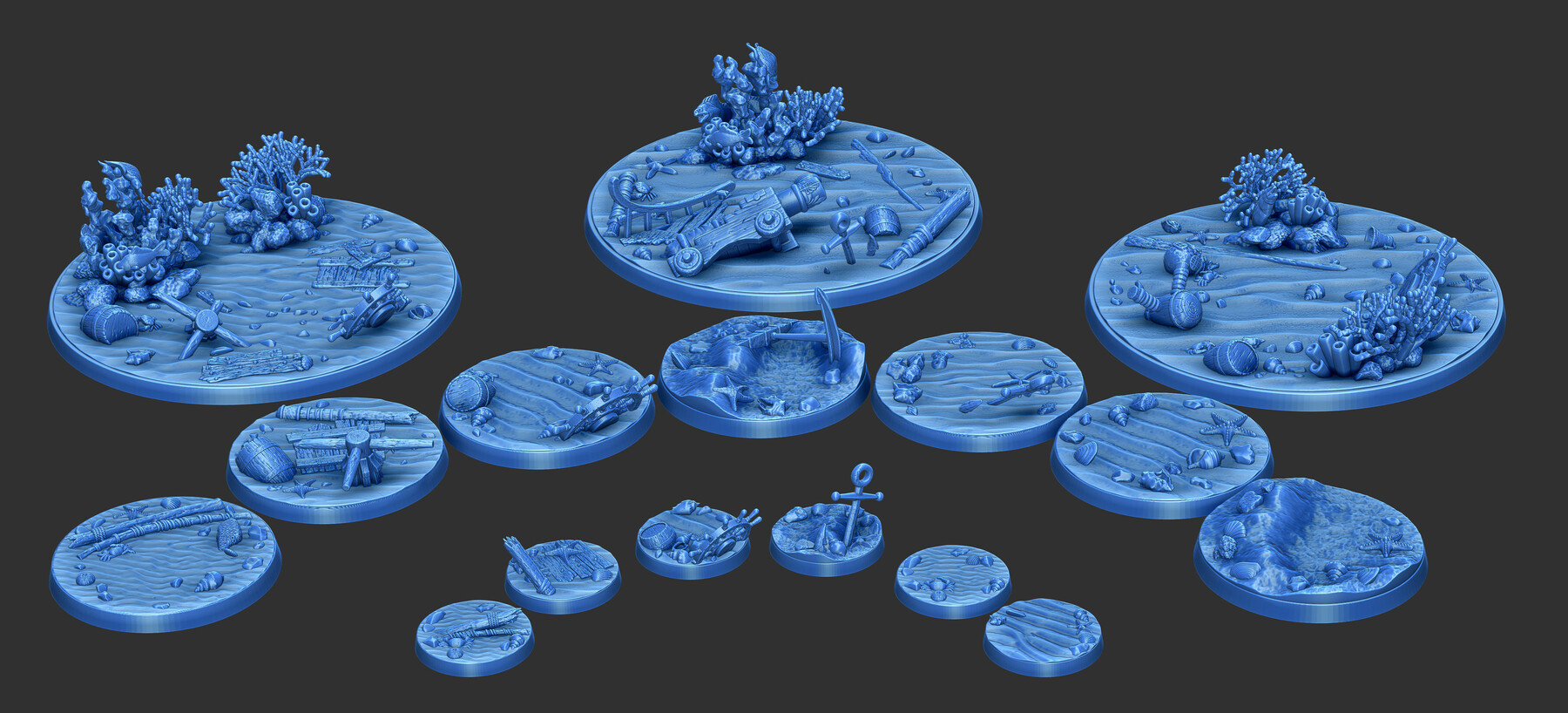 ArtStation - PACK 2 - 16 MINIATURE BASES 25mm, 50mm and 100mm 3D Print ...