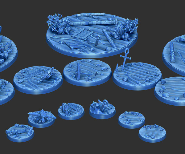 ArtStation - PACK 3 - 16 MINIATURE BASES 25mm, 50mm and 100mm 3D Print ...