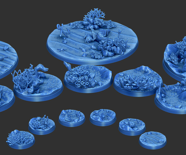 ArtStation - PACK 5 - 16 MINIATURE BASES 25mm, 50mm and 100mm 3D Print ...