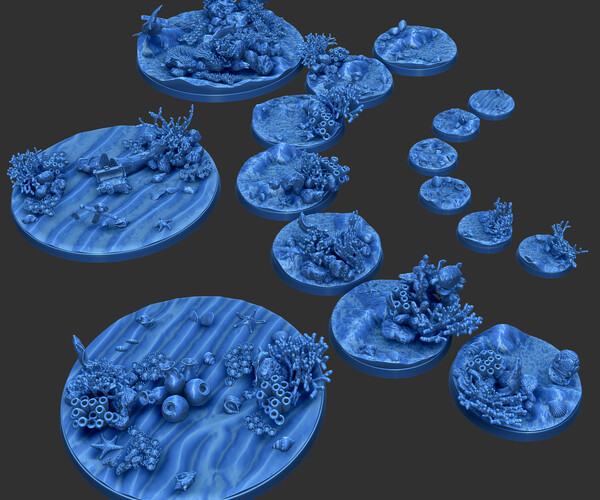ArtStation - PACK 5 - 16 MINIATURE BASES 25mm, 50mm and 100mm 3D Print ...