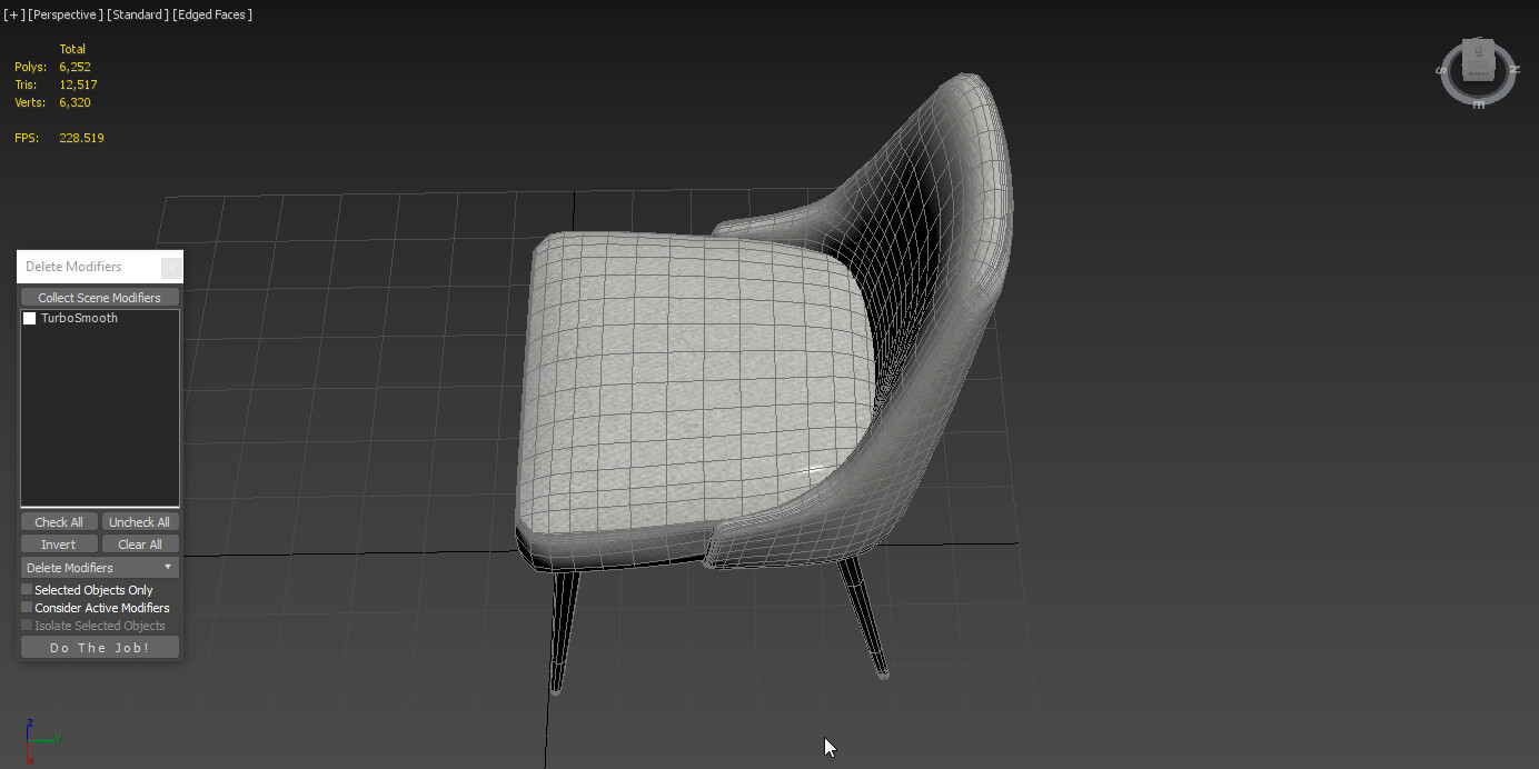ArtStation - Ball And Cast Kitchen Upholstered Dining Chair 3D Model | Resources