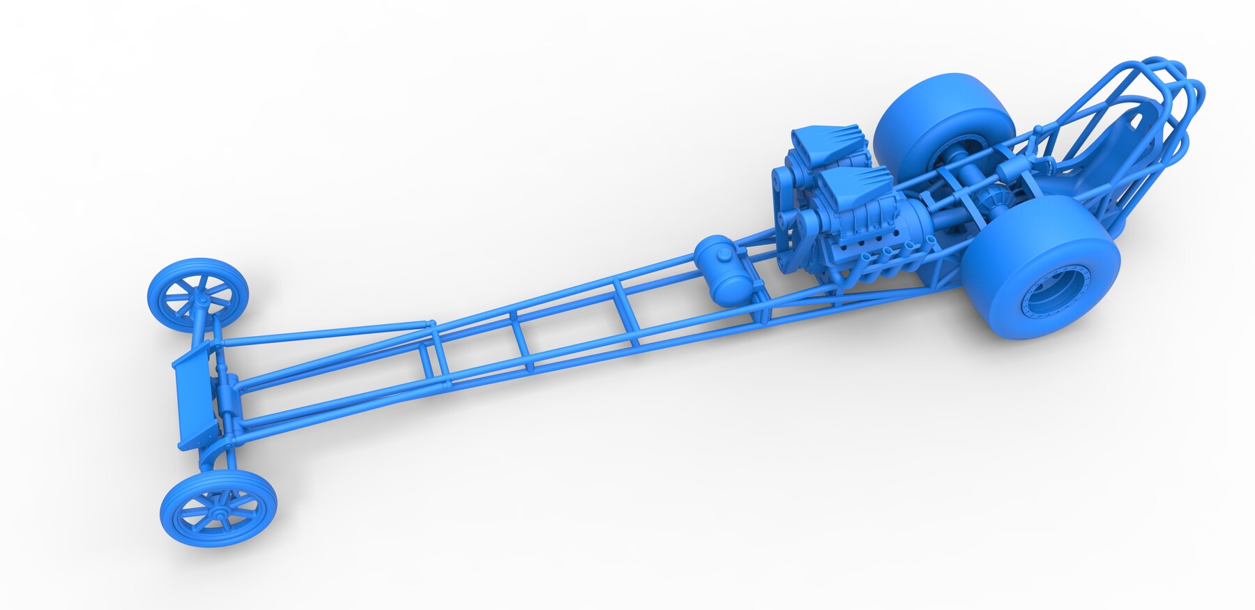 ArtStation - 3D printable Diecast Front engine dragster with double ...