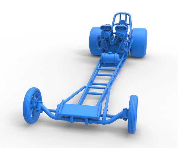 ArtStation - 3D printable Diecast Front engine dragster with double ...