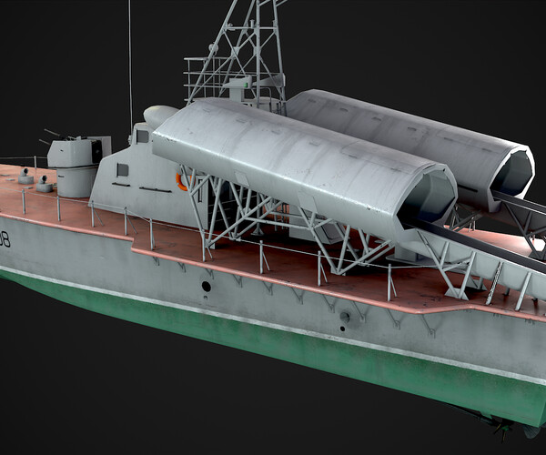 ArtStation - Small missile boat. Project 183R | Game Assets