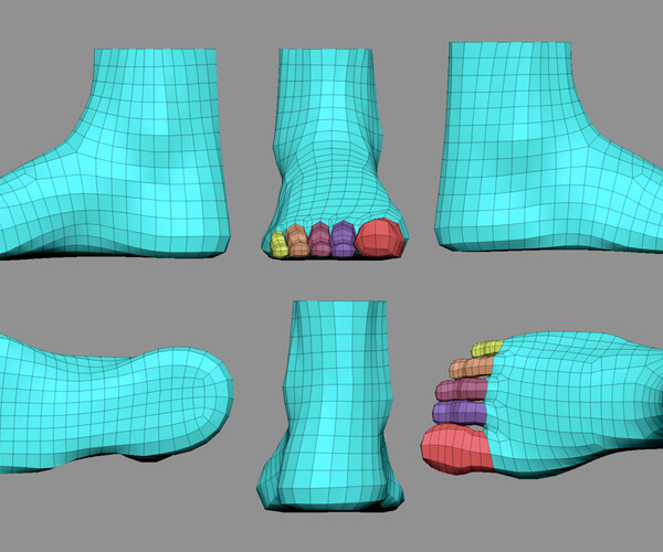 ArtStation - Foot base mesh topology and UV map | Resources