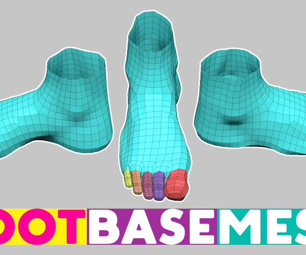 ArtStation - Foot base mesh topology and UV map | Resources