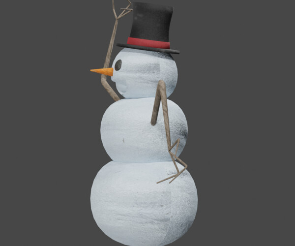 ArtStation - Happy waving snowman | Game Assets