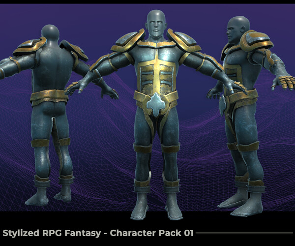 ArtStation - Armor Stylized RPG Fantasy - Character Pack 01 | Game Assets