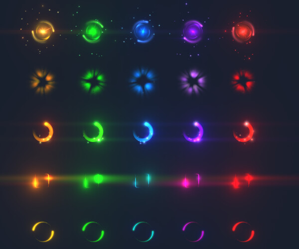 ArtStation - Unity UI VFX Package Vol.1-Vol.4 / Visual Effects | Game ...