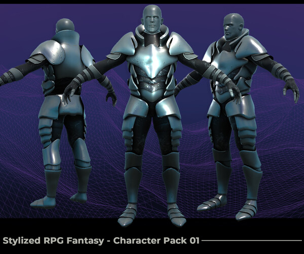 ArtStation - Armor Stylized RPG Fantasy - Character Pack 07 | Game Assets