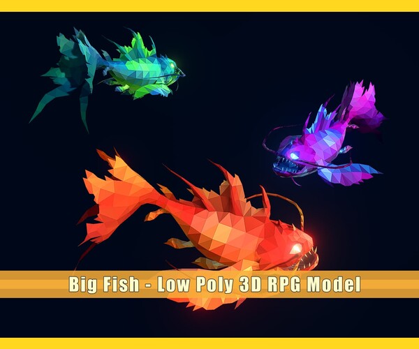 ArtStation - Big Fish - Low Poly 3D RPG Model - FBX Models | Game Assets