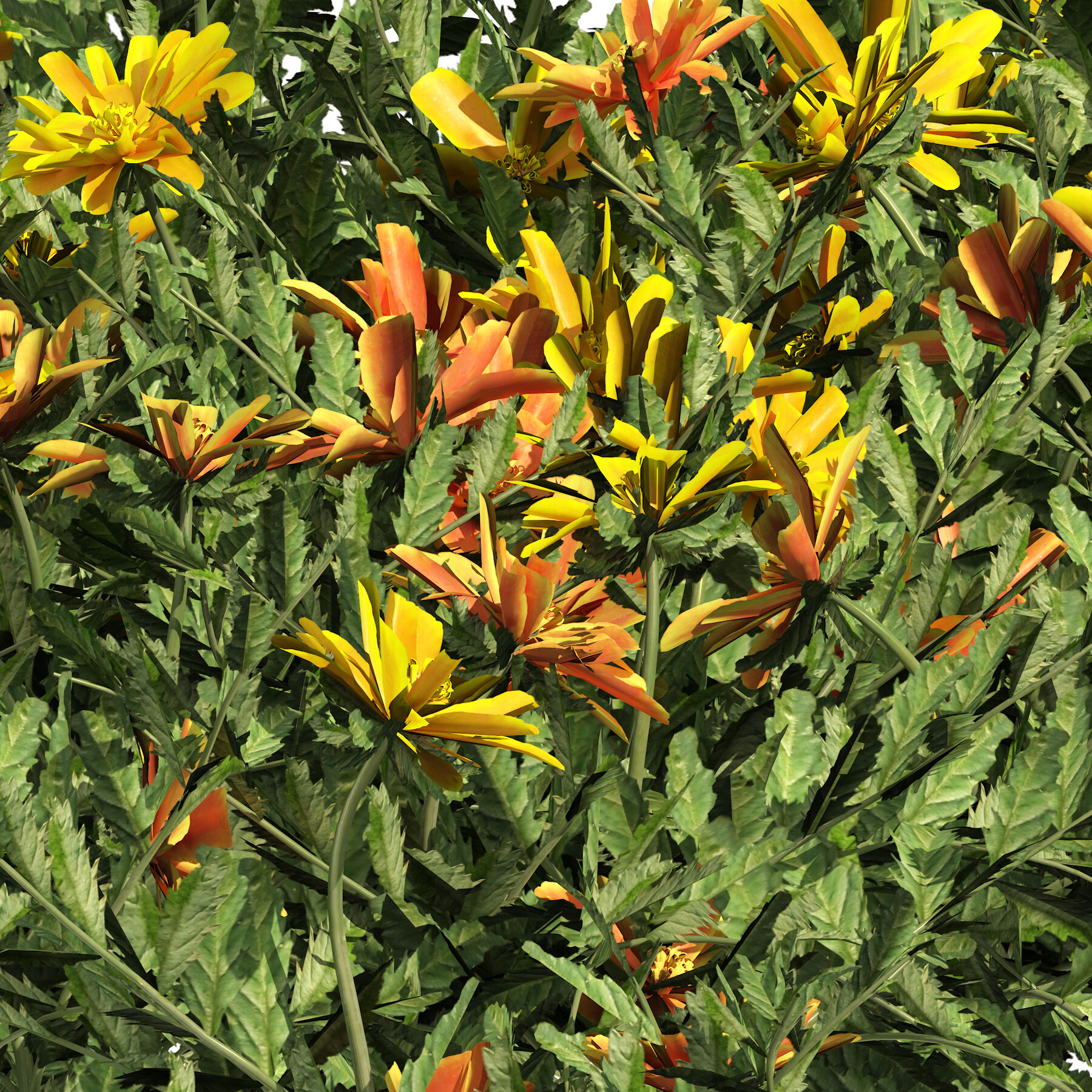 ArtStation - Yellow & Orange Marigold Flowers Cluster | Game Assets