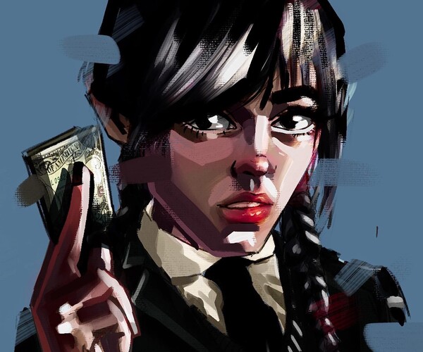 ArtStation - Wednesday Addams Painting | Artworks