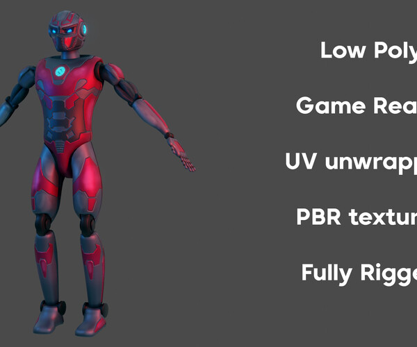 ArtStation - Sci-Fi Cyborg - Low Poly Game Ready PBR | Game Assets