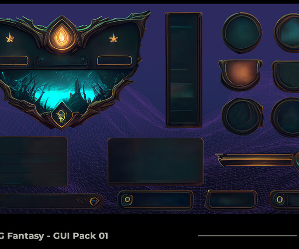 ArtStation - UI RPG Fantasy - GUI Pack 01 | Game Assets