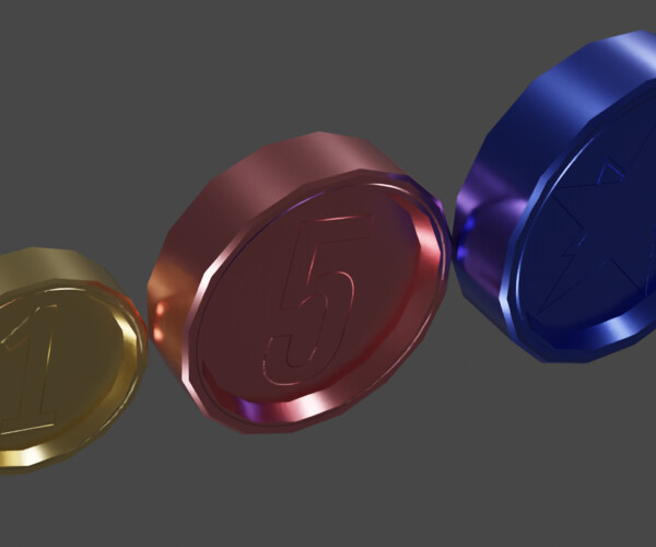 ArtStation - Game Coins / Pickups - 3 Variations | Game Assets