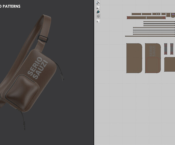 ArtStation - 3 Waist Bags - Marvelous / CLO Project file | Game Assets