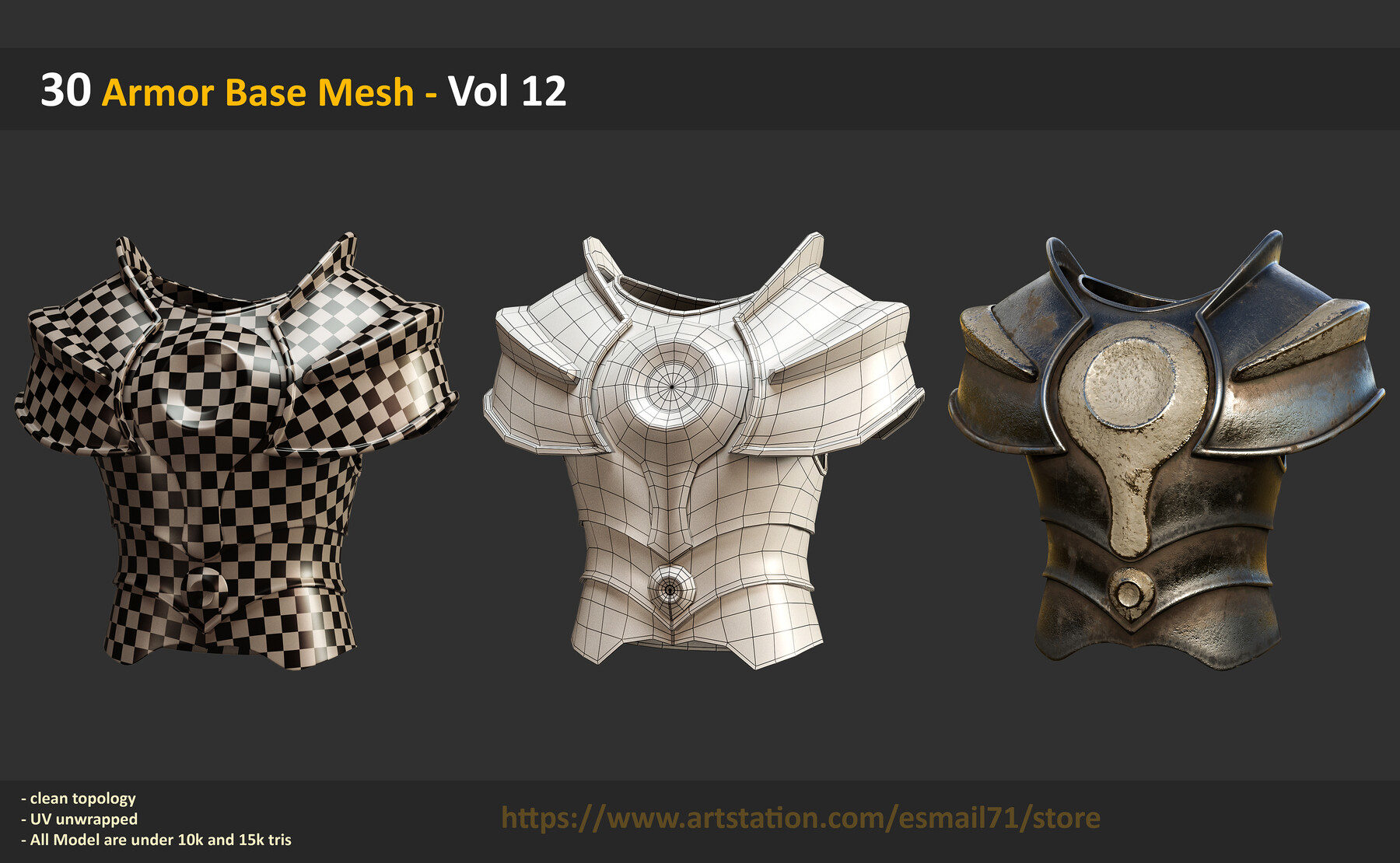 ArtStation - 30 Armor Base Mesh - Vol 12 | Resources