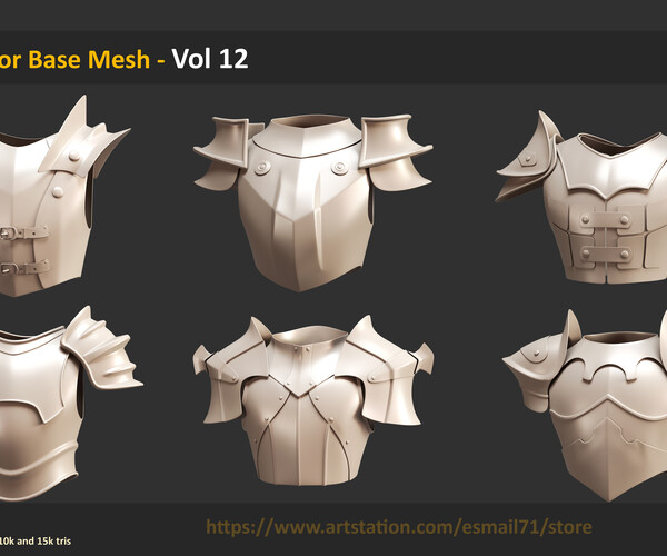 ArtStation - 30 Armor Base Mesh - Vol 12 | Resources