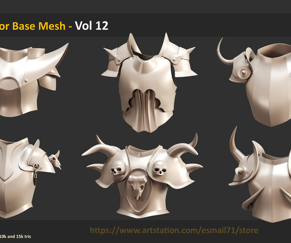 ArtStation - 30 Armor Base Mesh - Vol 12 | Resources
