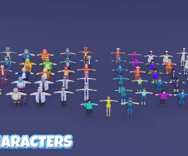 ArtStation - Cartoon 63 Stylized Characters Fully Rigged Blendshaped ...