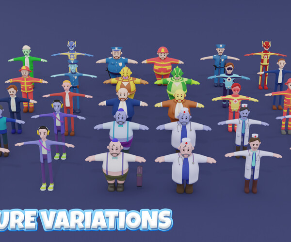 ArtStation - Cartoon 63 Stylized Characters Fully Rigged Blendshaped ...