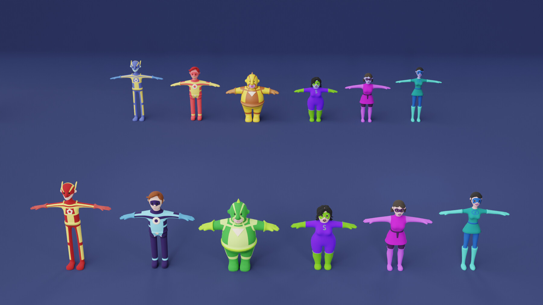 ArtStation - Cartoon 63 Stylized Characters Fully Rigged Blendshaped ...