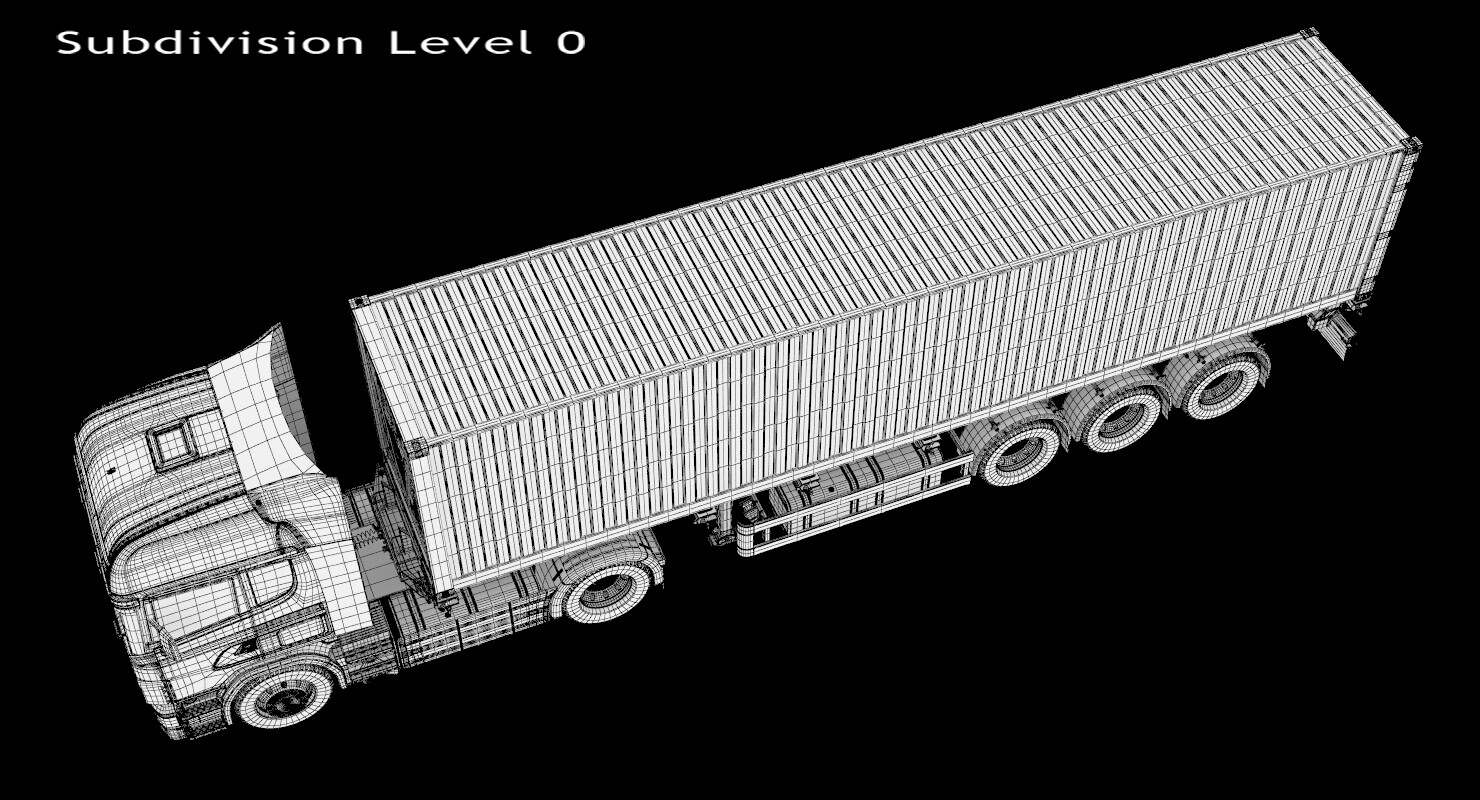 ArtStation - Scania truck R580 With Container Refrigerator | Game Assets