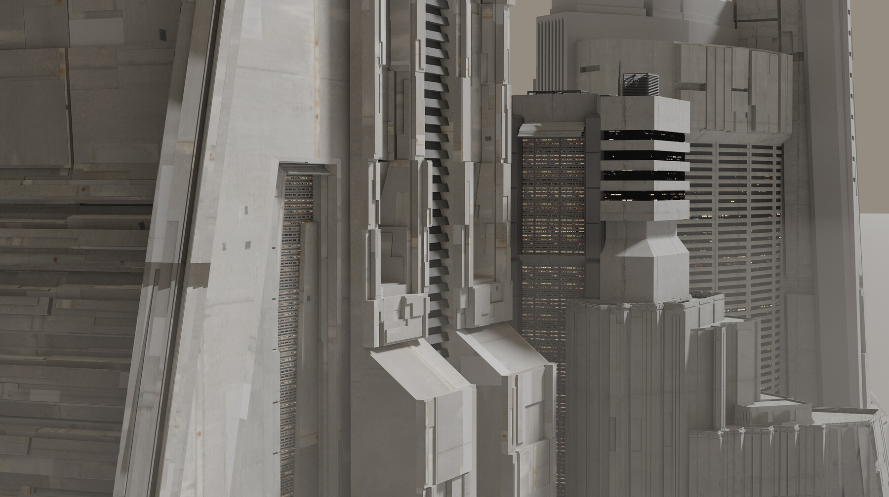 ArtStation - Brutalist Sci Fi Skyscrapers Kit | Resources