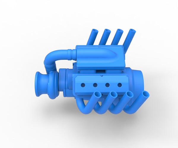 ArtStation - 3D printable Diecast Funny car Turbo Engine Scale 1:25 ...