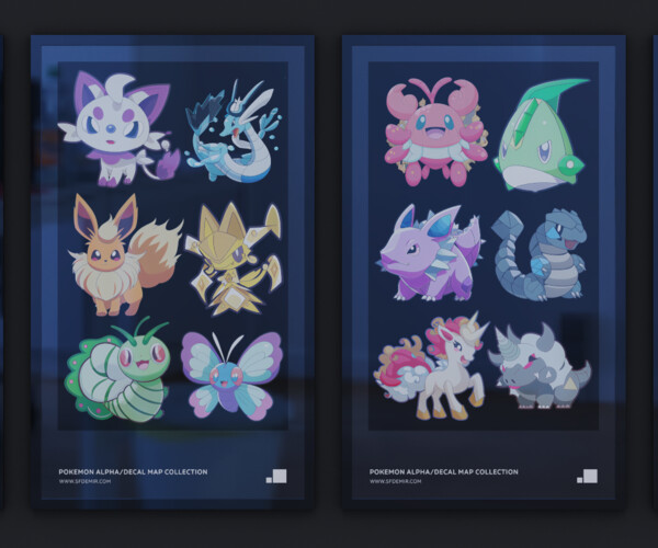 ArtStation - 24 Unique Pokemon Alpha/Decal Collection | Artworks