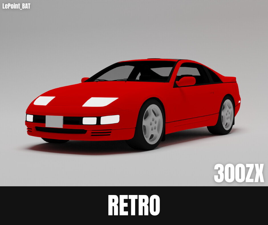 ArtStation - TOON Retro : " 300ZX " | Game Assets