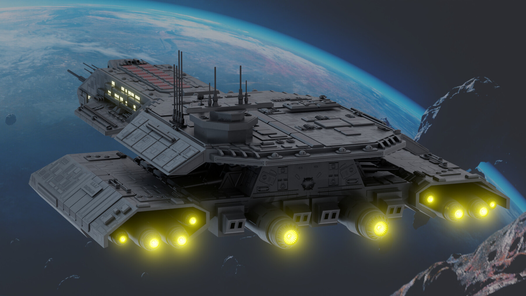 ArtStation - Scifi Ship Daedalus | Game Assets