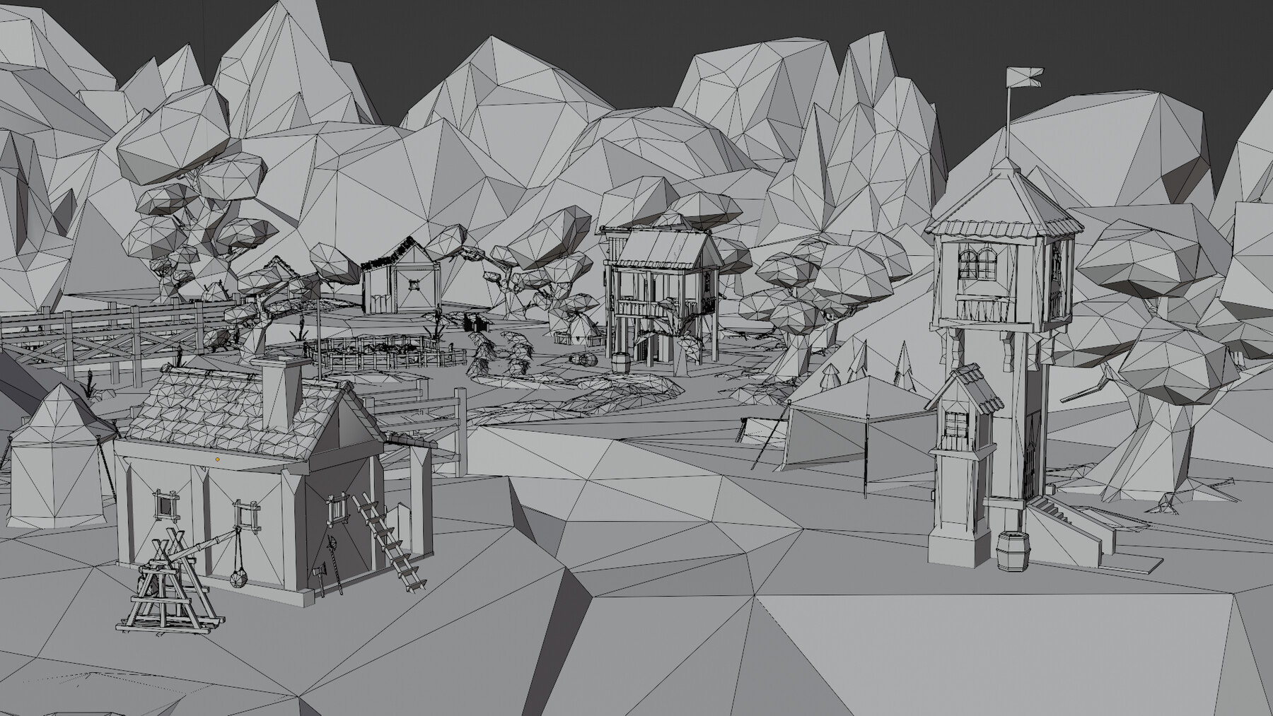 ArtStation - Middle Age Polyart Environment Modular | Game Assets