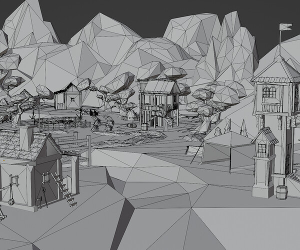 ArtStation - Middle Age Polyart Environment Modular | Game Assets