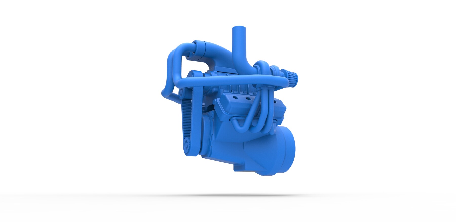 ArtStation - 3D printable Diecast Twin turbo supercharged V8 Engine ...