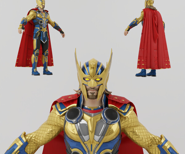 ArtStation - Thor Love n Thunder Lowpoly Rigged | Resources