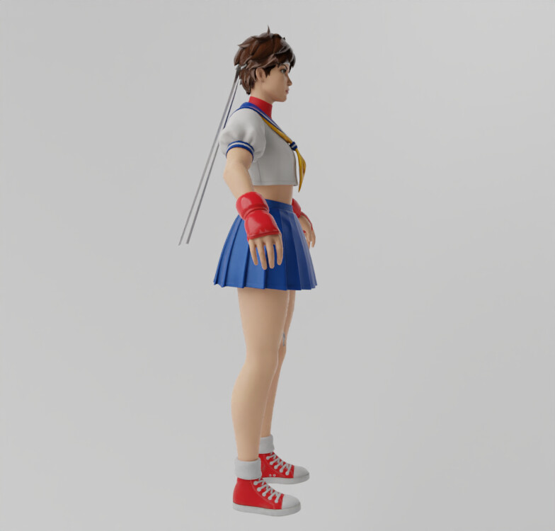 ArtStation - Sakura Street Fighter Lowpoly RIgged | Resources