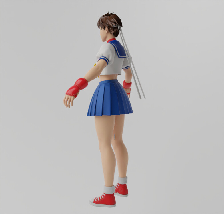 ArtStation - Sakura Street Fighter Lowpoly RIgged | Resources