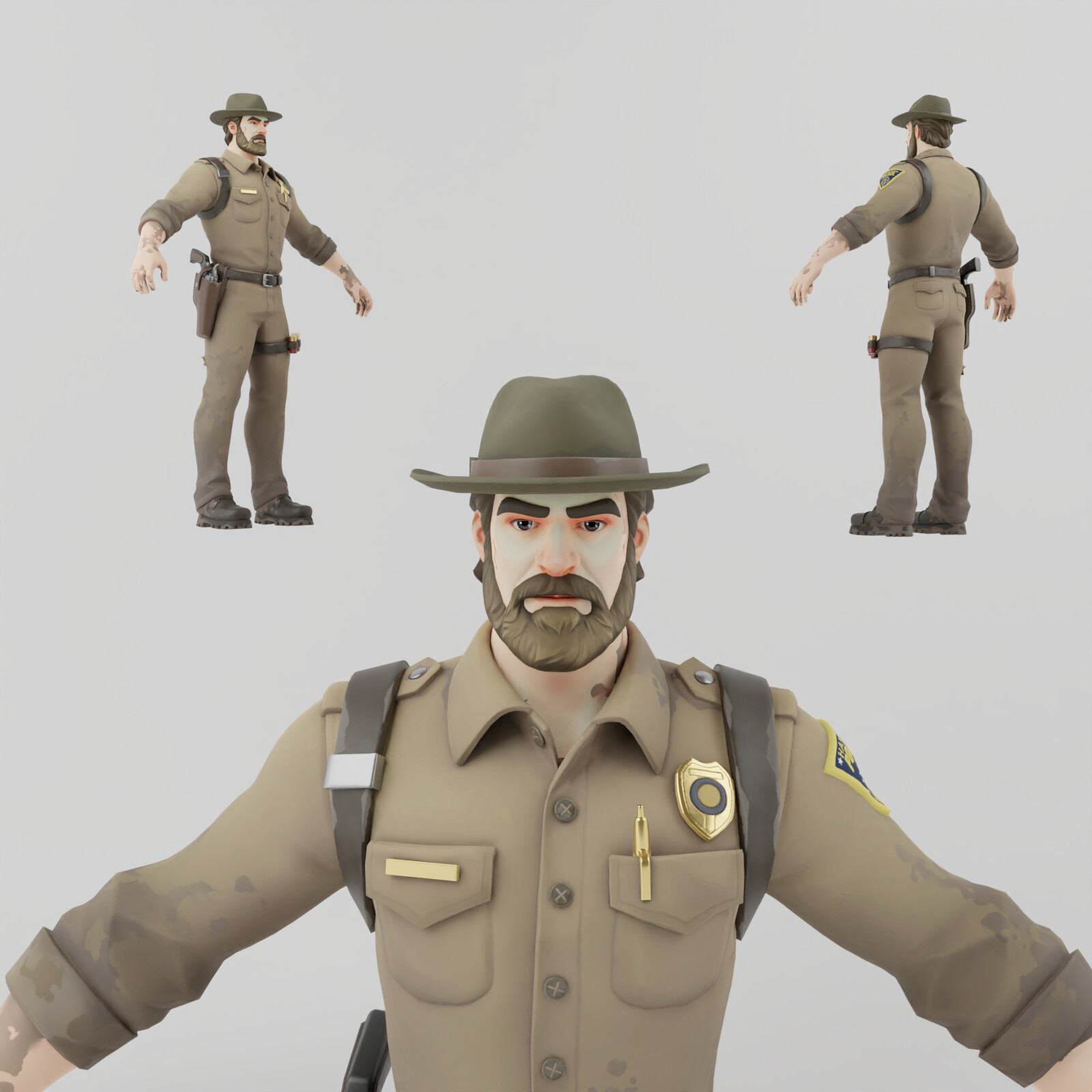 ArtStation - Jim Hopper Stranger Things Lowpoly Rigged | Resources