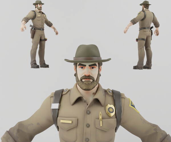 ArtStation - Jim Hopper Stranger Things Lowpoly Rigged | Resources