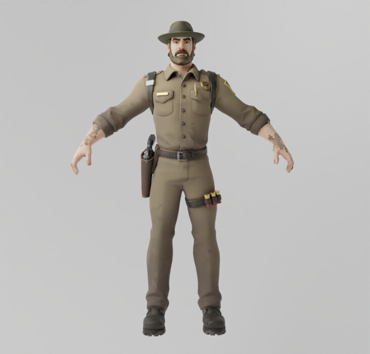 ArtStation - Jim Hopper Stranger Things Lowpoly Rigged | Resources