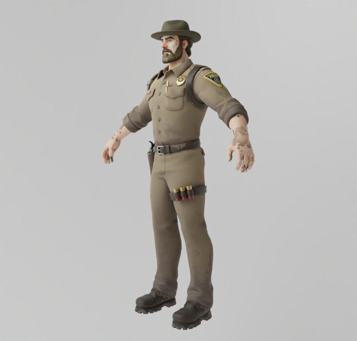 ArtStation - Jim Hopper Stranger Things Lowpoly Rigged | Resources