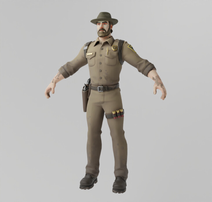 ArtStation - Jim Hopper Stranger Things Lowpoly Rigged | Resources