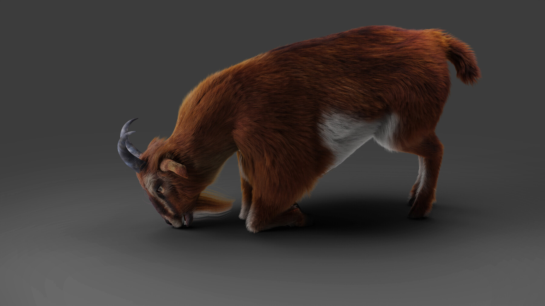 ArtStation - Fur Goat 04 Rigged and Animation in Blender | Game Assets
